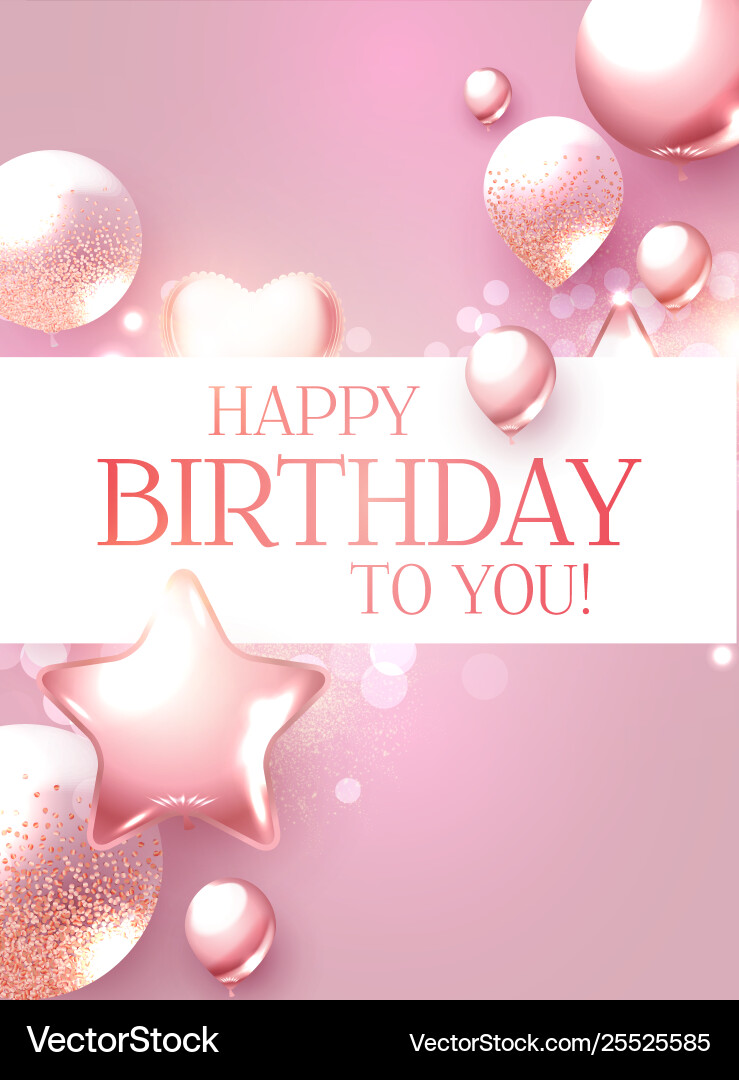 Happy birthday congratulations card template Vector Image