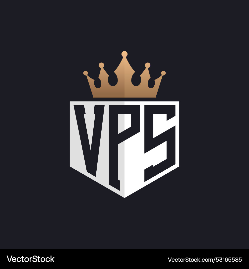 Luxury vps logo with crown elegant initials vps Vector Image