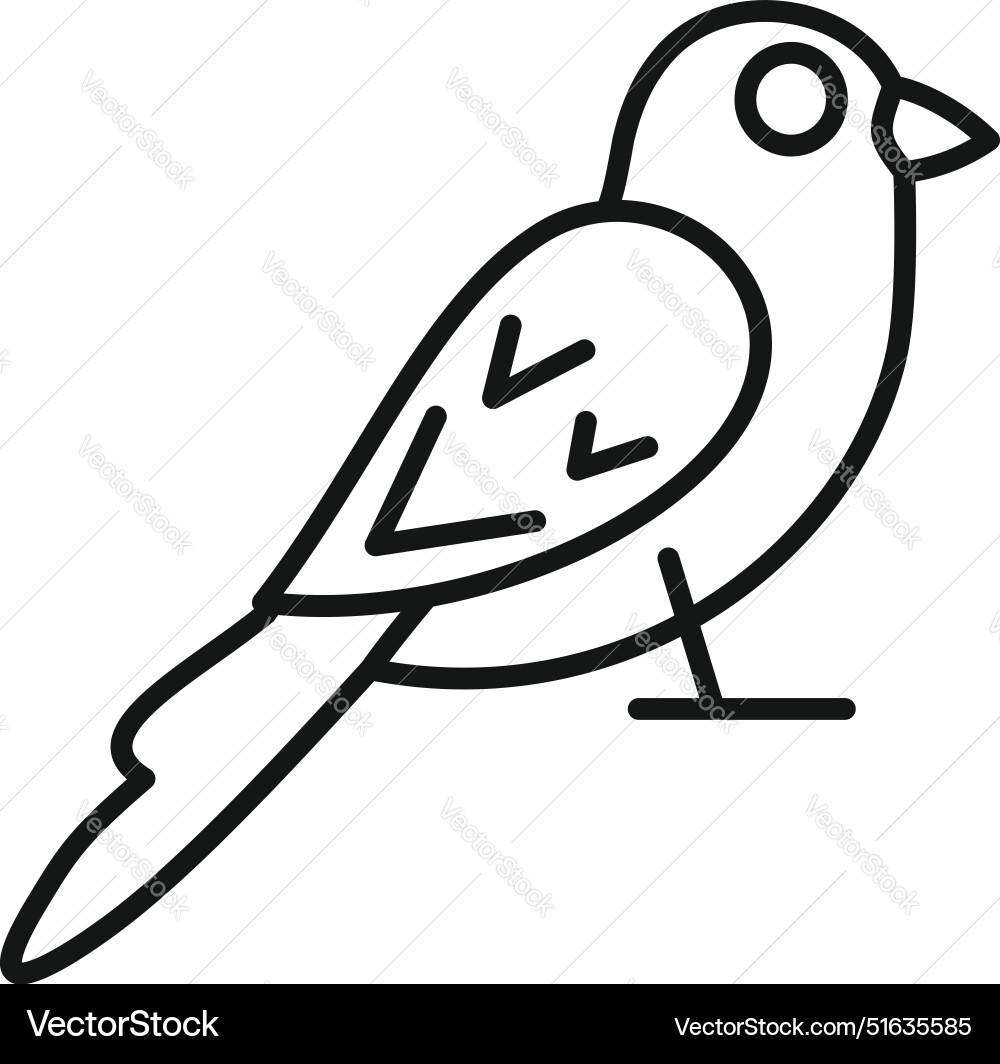 Minimalist bird icon standing side view Royalty Free Vector