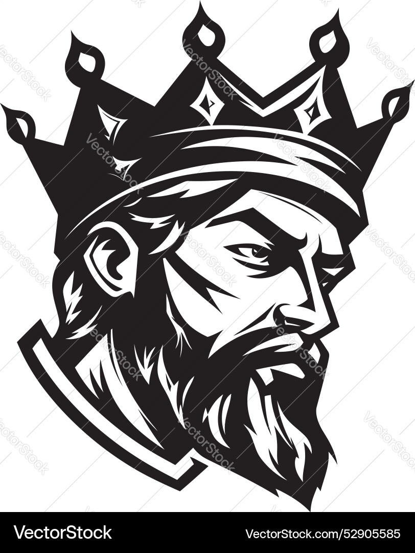 Monarchs regard monochromatic art celebrating Vector Image