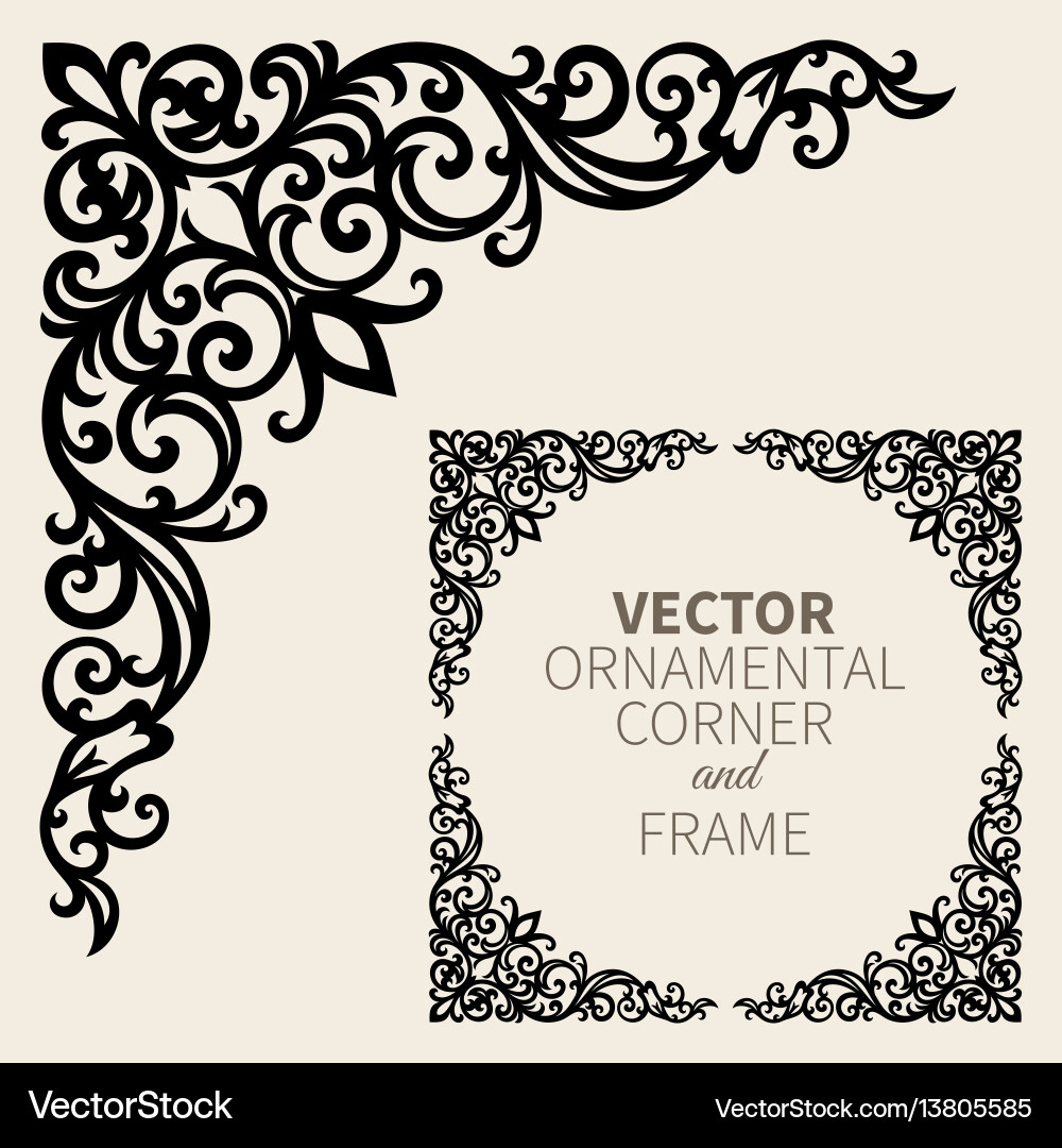 Ornamental corner frame Royalty Free Vector Image