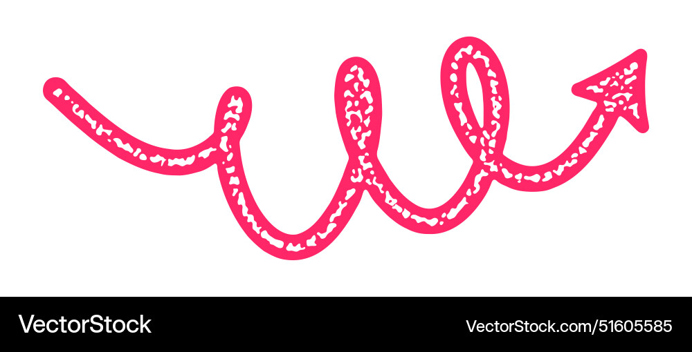 Pink curved arrow grunge sign Royalty Free Vector Image