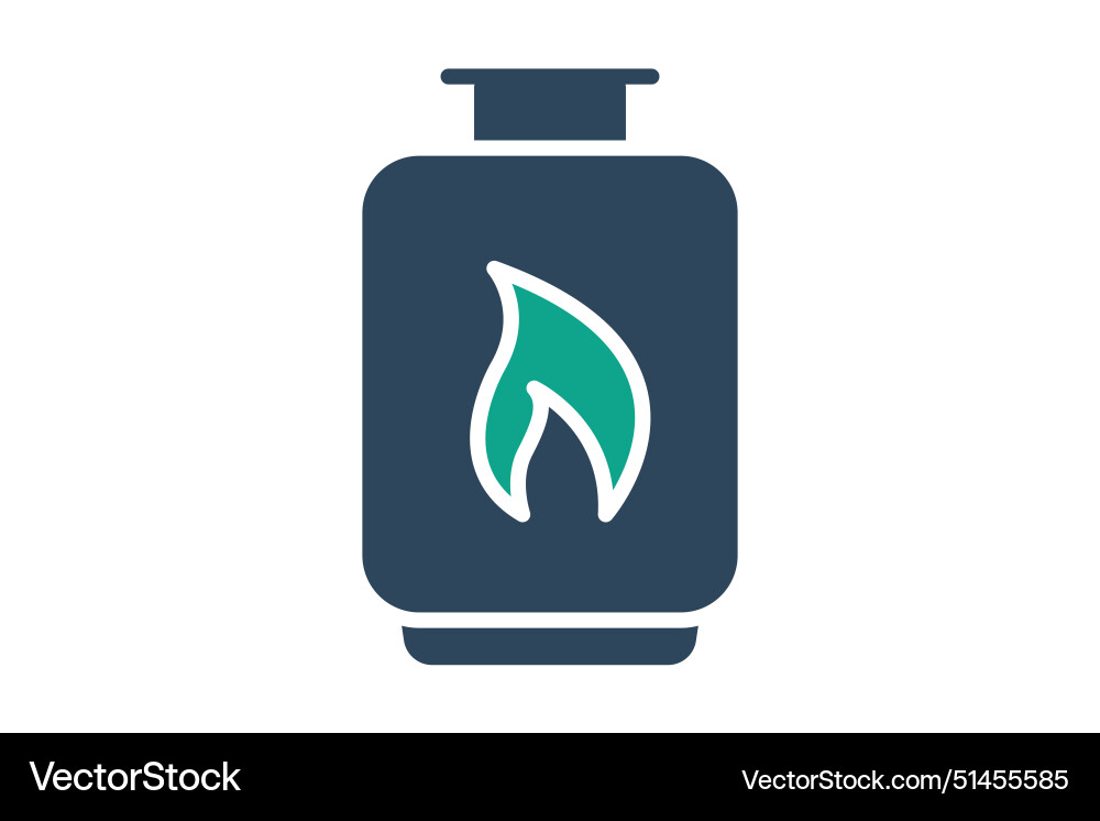 Propane icon gas cylinder with fire related Vector Image