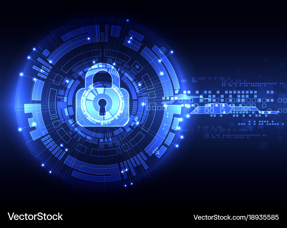Protection concept of digital and technological Vector Image