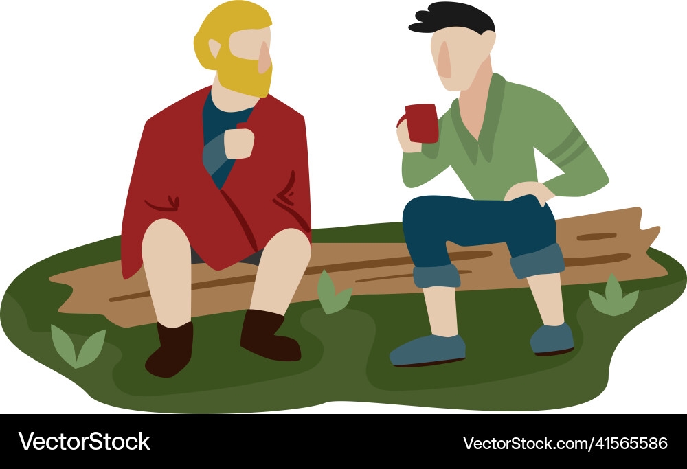 Camping rest break composition Royalty Free Vector Image
