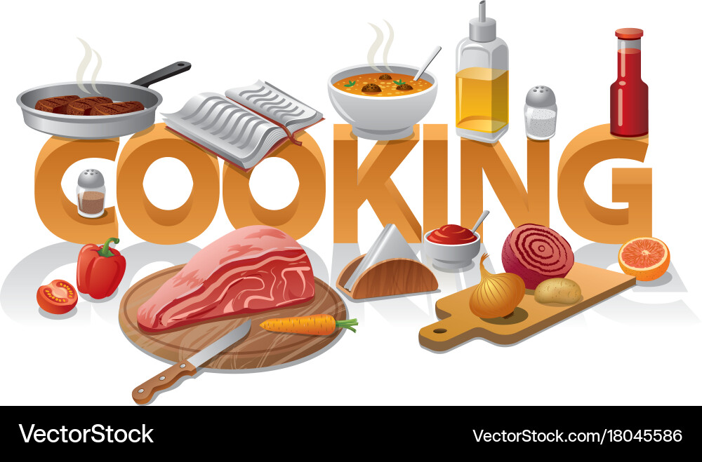 Cooking food Royalty Free Vector Image - VectorStock