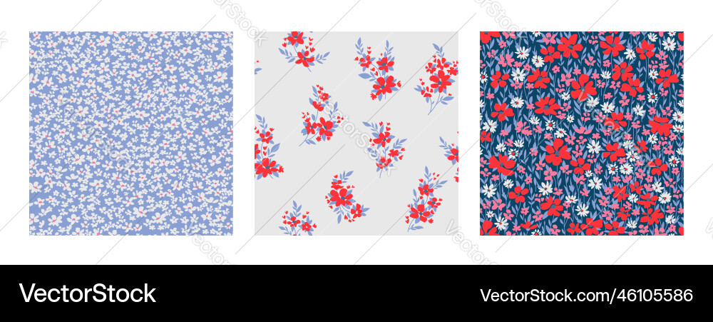 Design of spring print with flowers for textile Vector Image