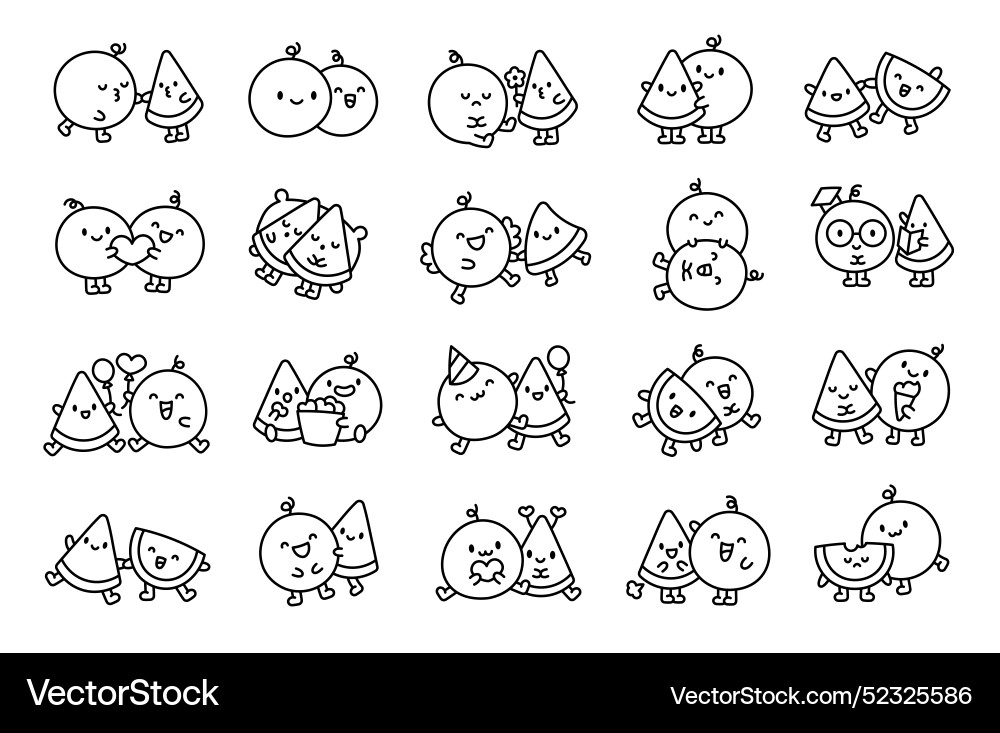 Cute Watermelon Coloring Pages