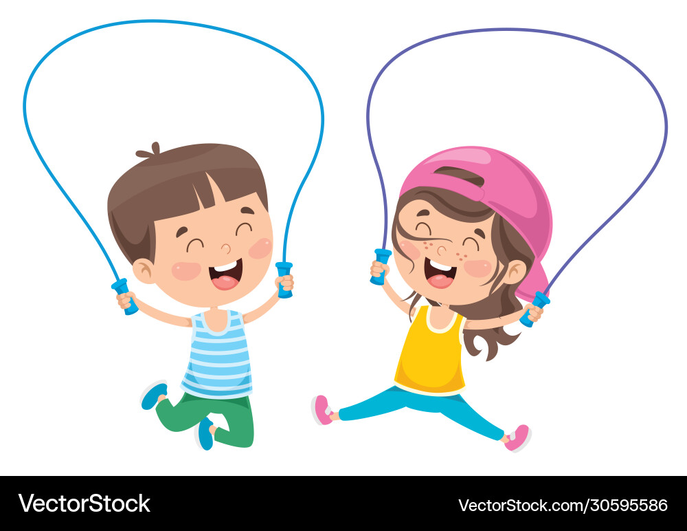 Kid skipping rope Royalty Free Vector Image - VectorStock