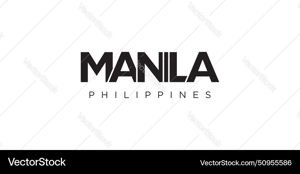 Manila in the philippines emblem design Royalty Free Vector