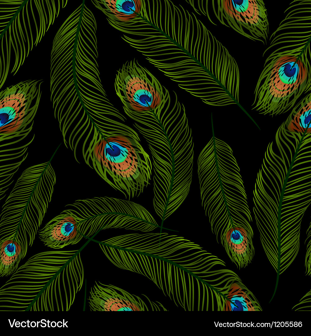Nahtlose Textur mit Pfaufedern Lizenzfreies Vektorbild