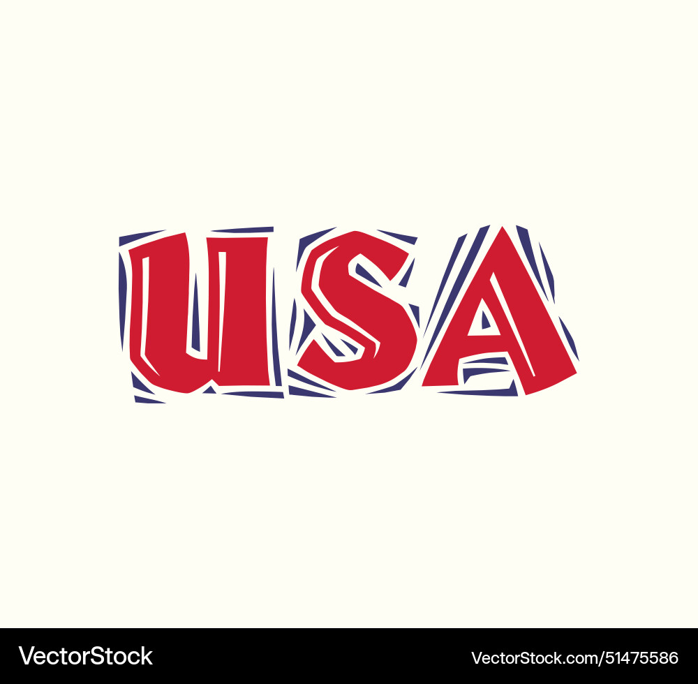 Usa letter american flag logo Royalty Free Vector Image