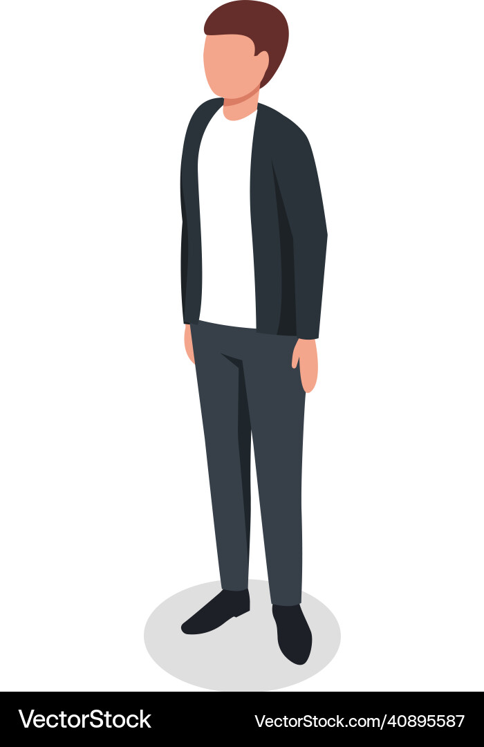 Businessman stay straight dressed in suit Vector Image