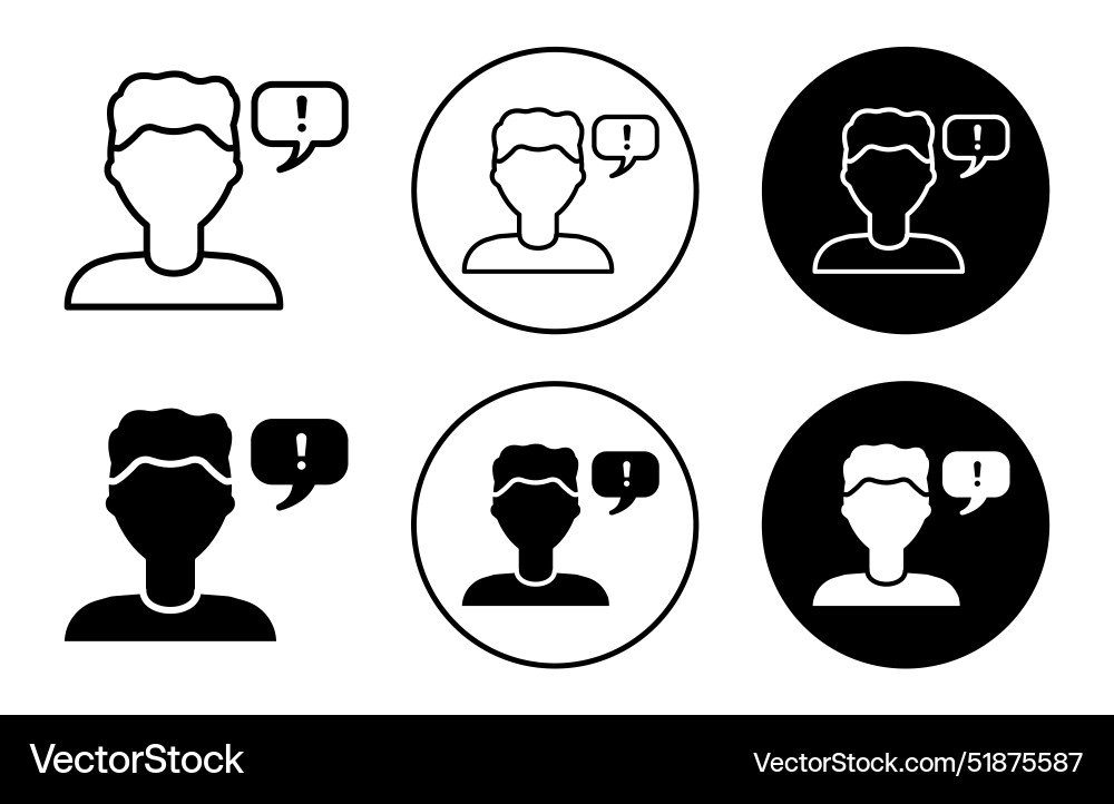 Complaint icon outline flat Royalty Free Vector Image