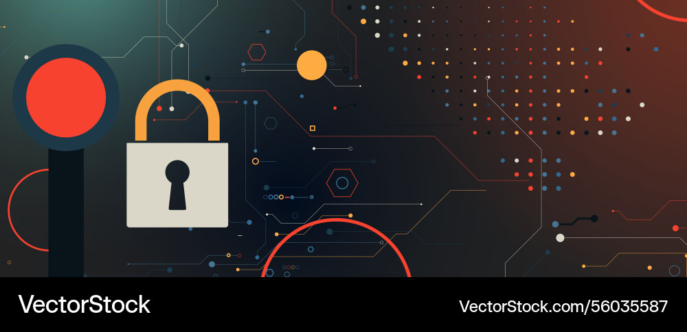 Cyber security lock icon background Royalty Free Vector
