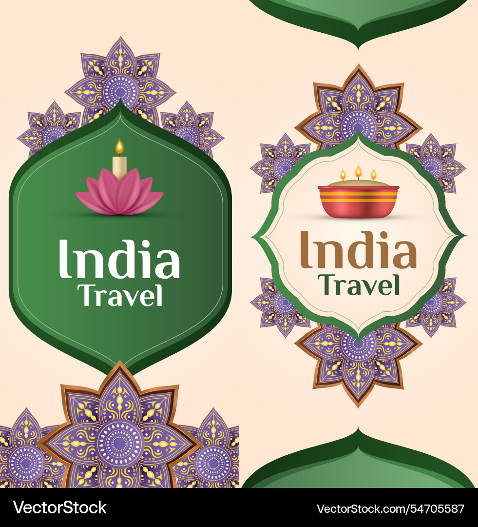 Elegant india travel brochure design Royalty Free Vector