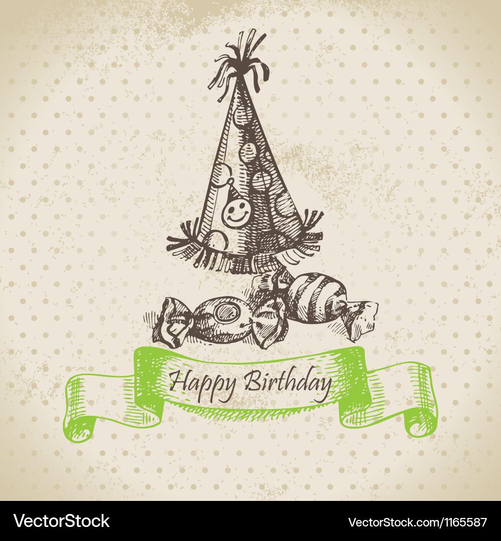 Happy birthday hand drawn Royalty Free Vector Image