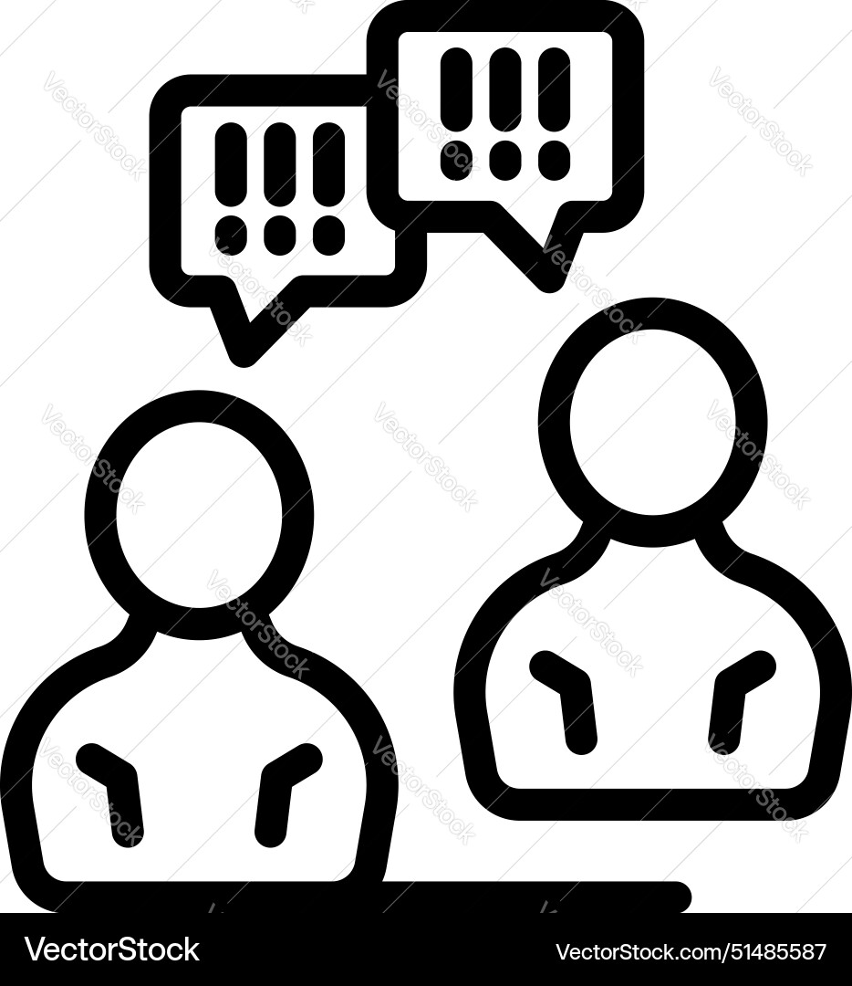 Icon depicting two people communicating with Vector Image