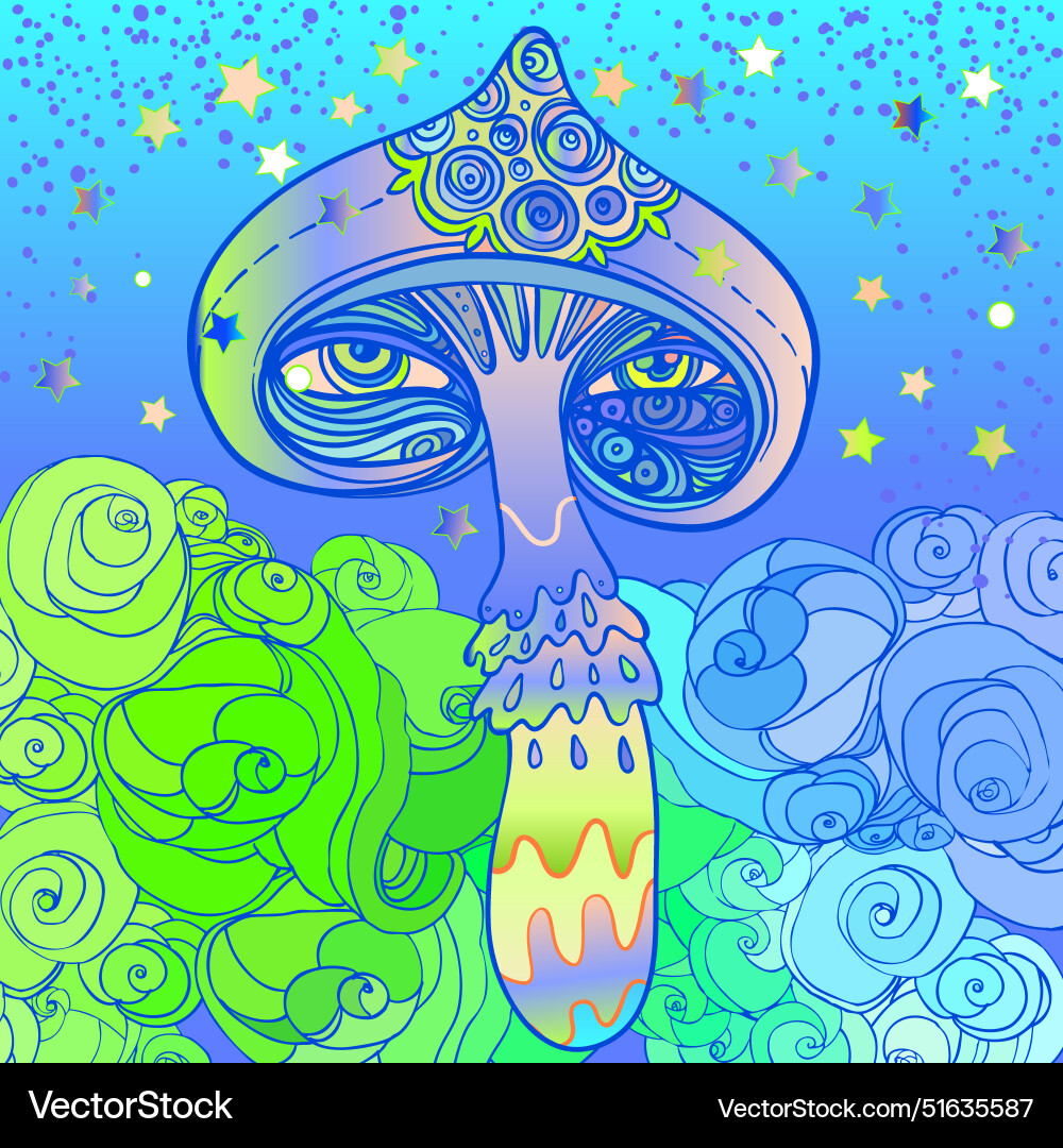 Magic mushrooms psychedelic hallucination Vector Image