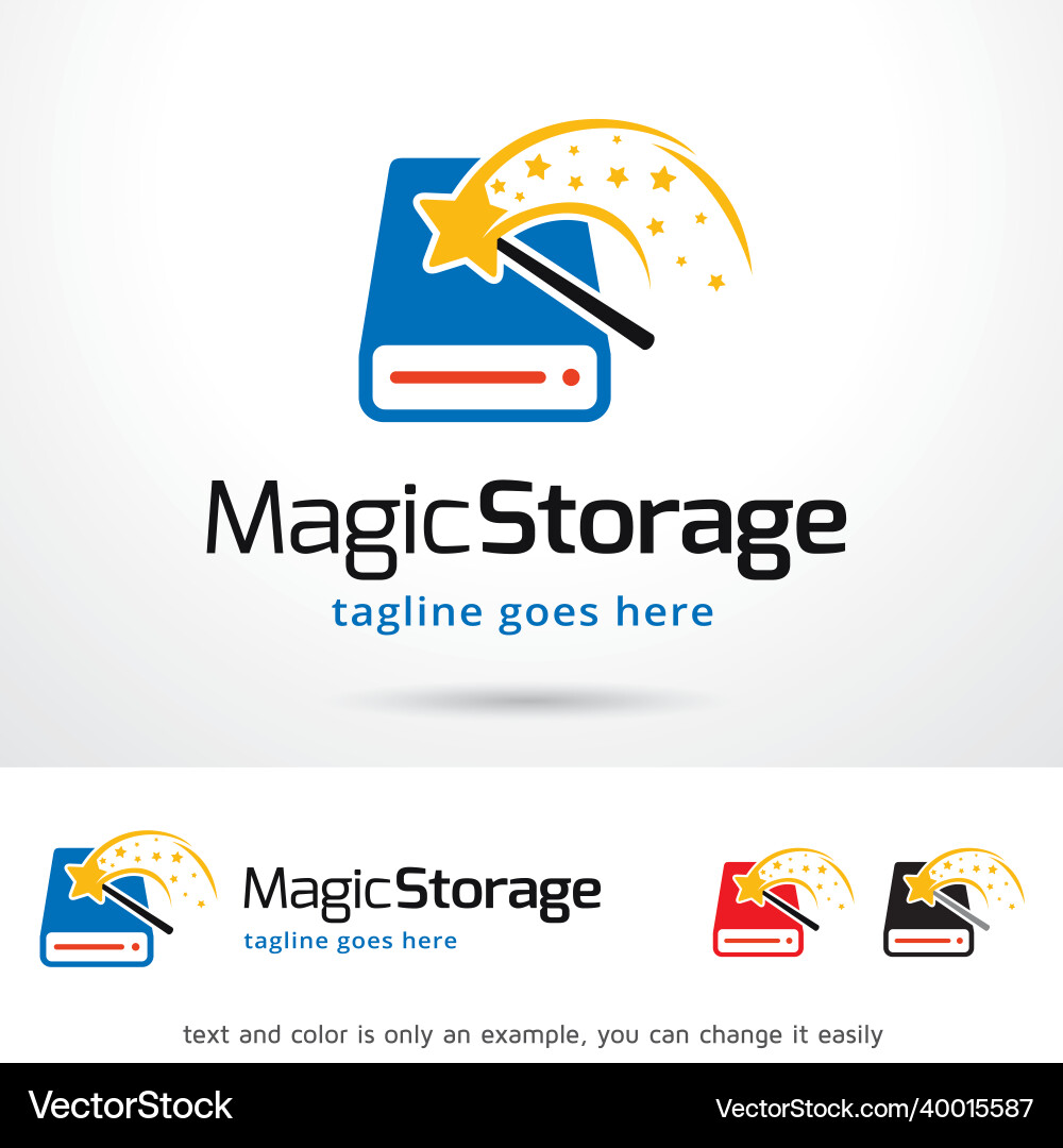 Magic storage logo template Royalty Free Vector Image