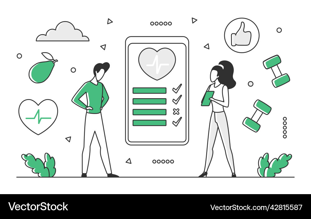 Monitoring health and sport activity application Vector Image