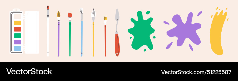 Painting elements set Royalty Free Vector Image