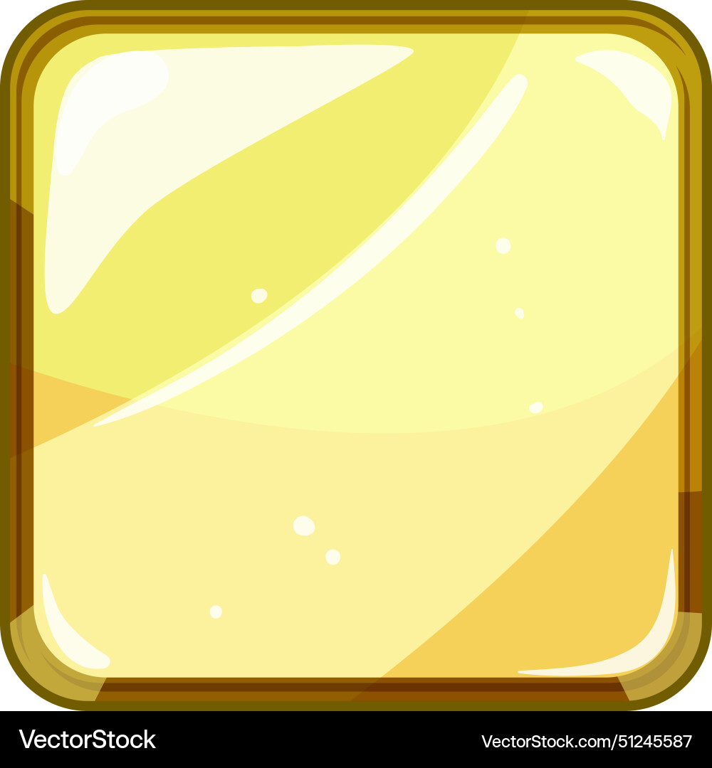 Ui square game button cartoon Royalty Free Vector Image