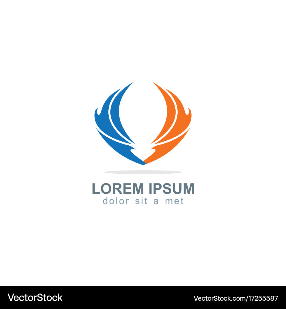 Wing abstract victory logo Royalty Free Vector Image