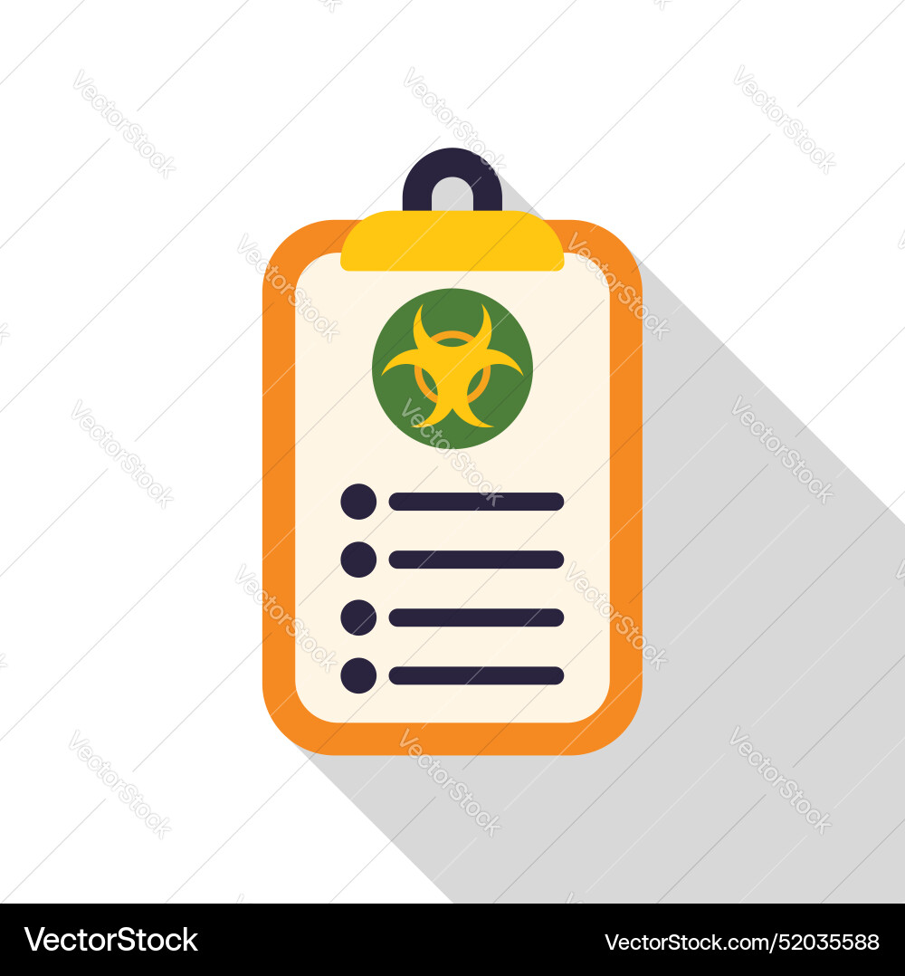 Clipboard showing biohazard symbol and checklist Vector Image