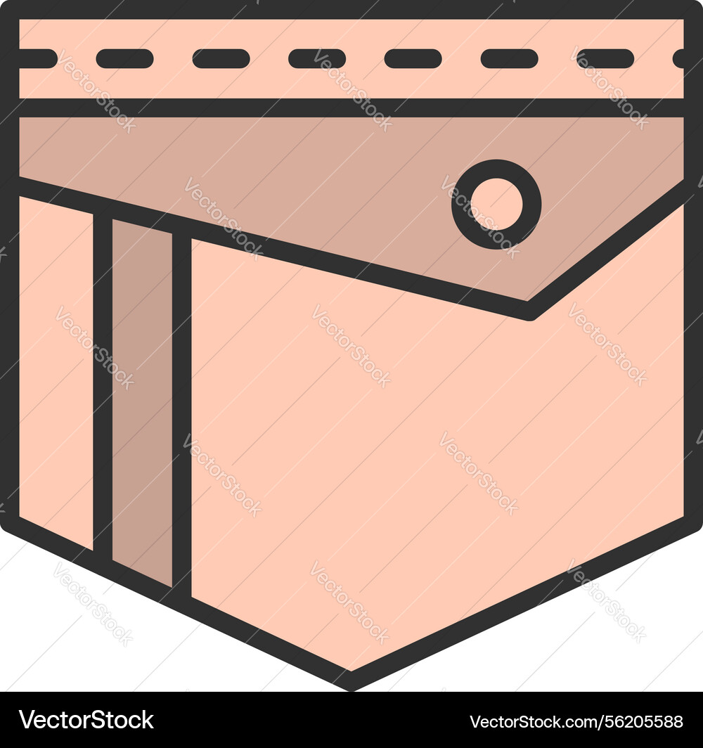Pocket outline filled icon Royalty Free Vector Image