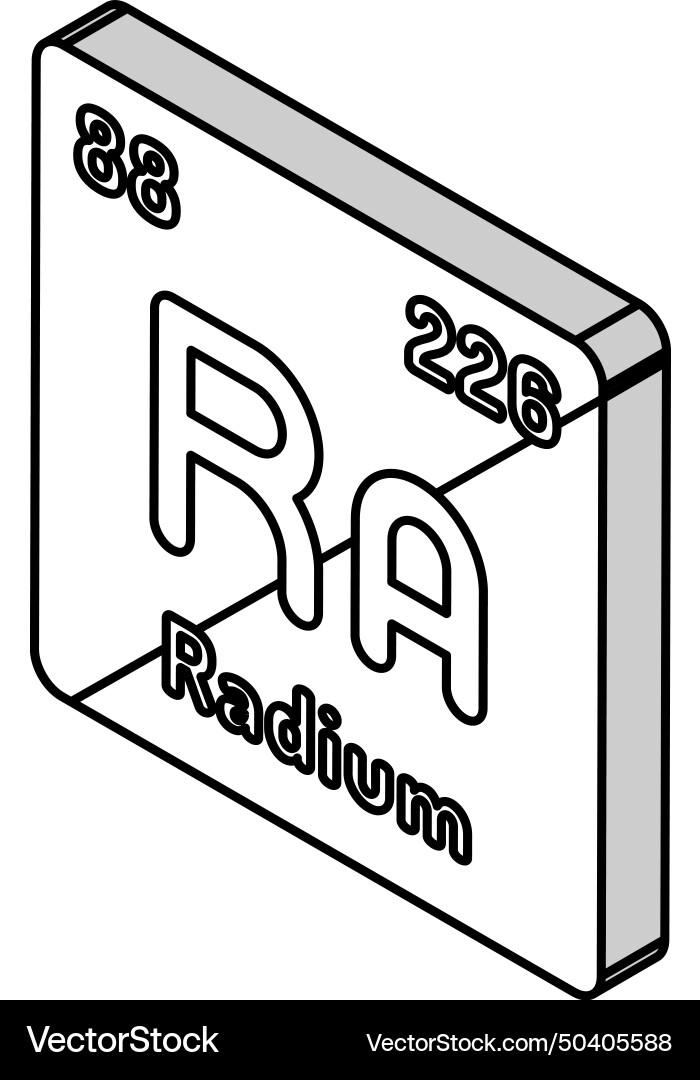 Radium chemical element isometric icon Royalty Free Vector