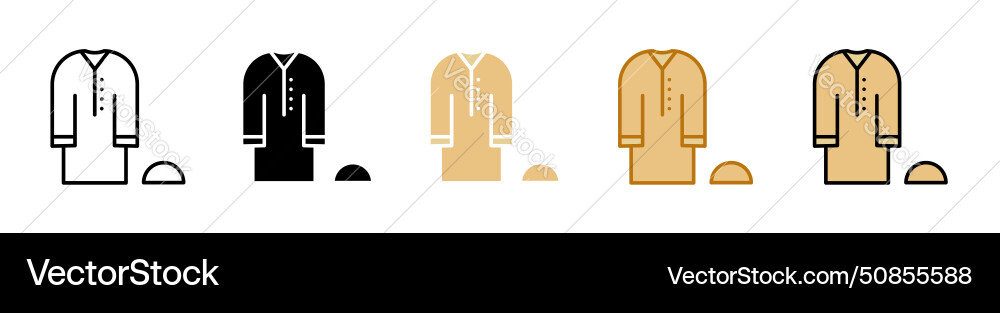 Ramadan clothes icon set arabian islamic Vector Image