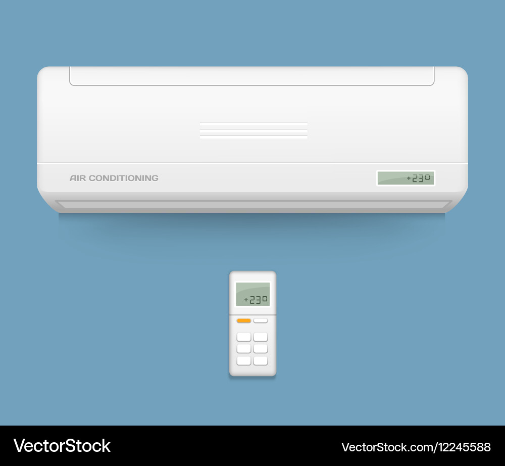 Split system air conditioner cool and cold Vector Image