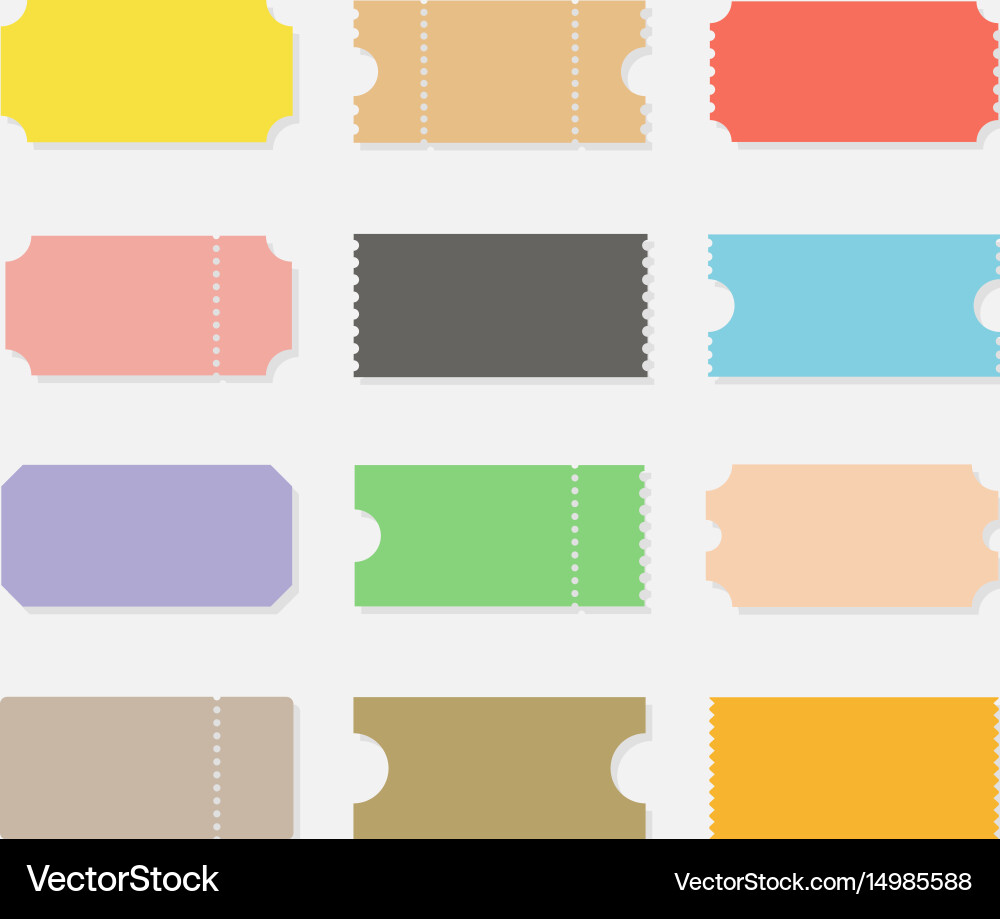 Ticket Stubs Collection Royalty Free Vector Image