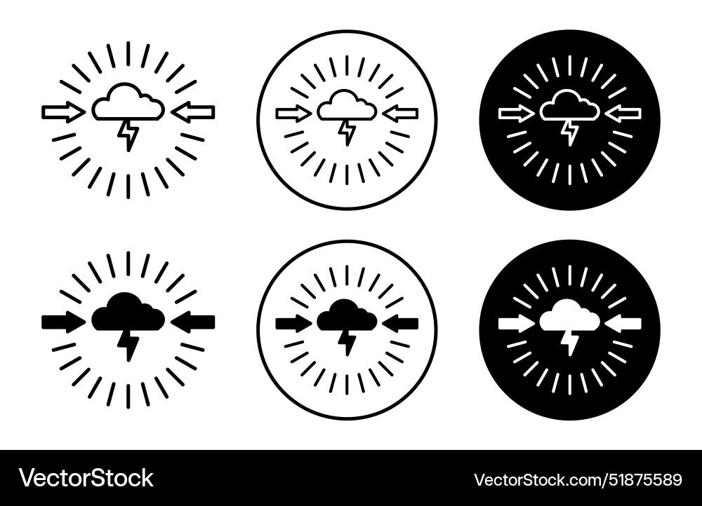 Conflict icon outline flat Royalty Free Vector Image