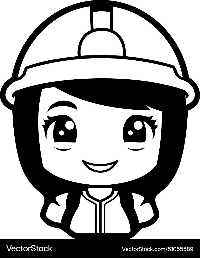 Cute cartoon girl construction worker Royalty Free Vector