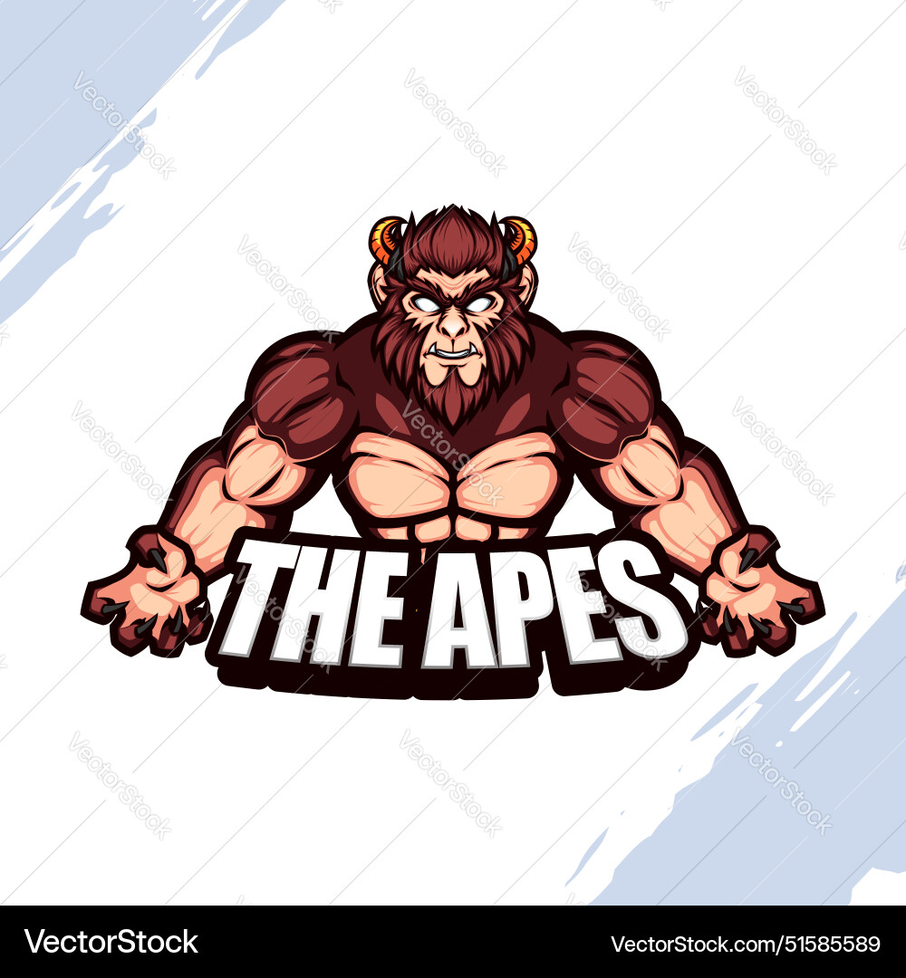 Furious muscular brown ape Royalty Free Vector Image