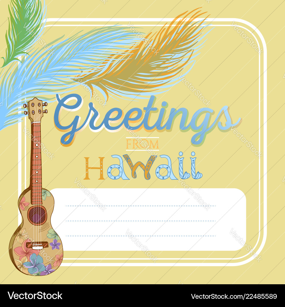 Hawaiian postcard Royalty Free Vector Image - VectorStock