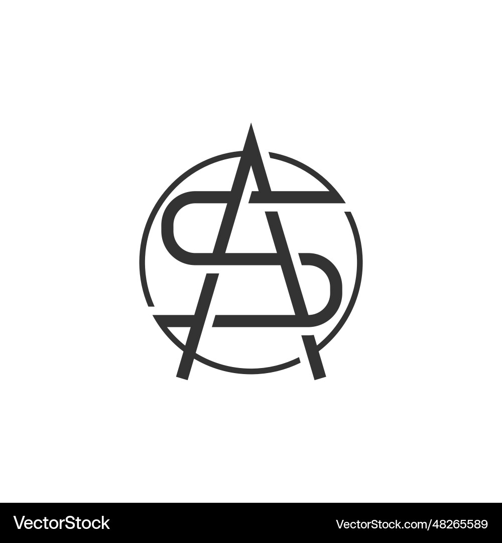 Initial monogram letter sa logo design Royalty Free Vector