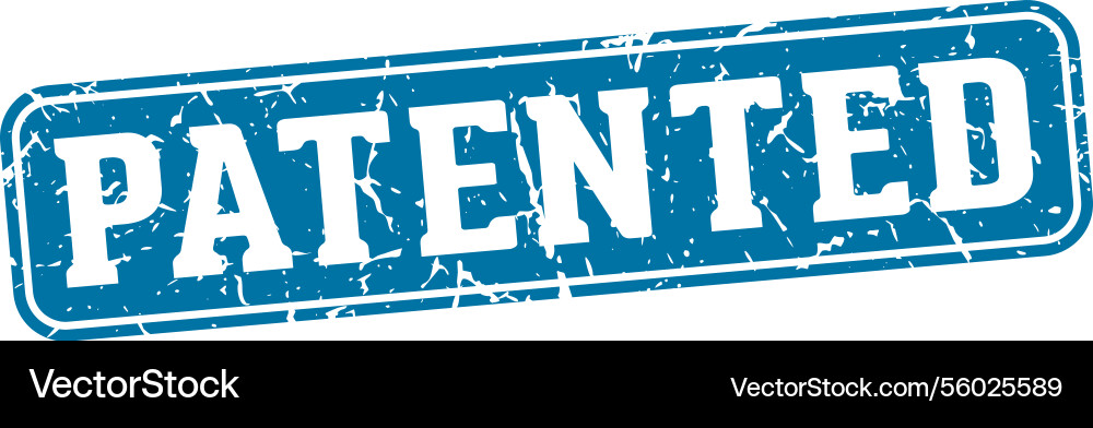 Patented rectangular sign stamp Royalty Free Vector Image
