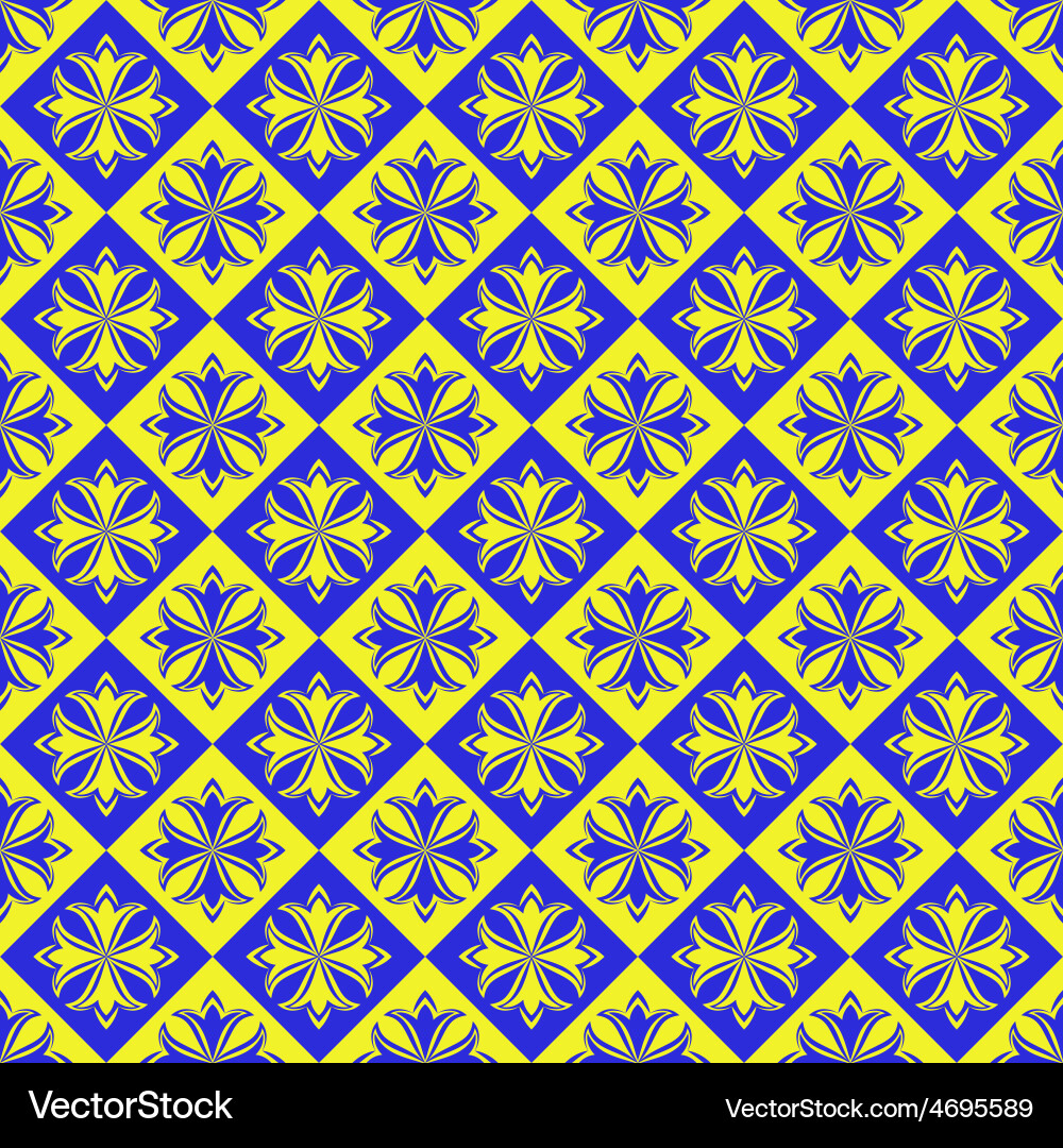 Seamless pattern yellow and blue Royalty Free Vector Image