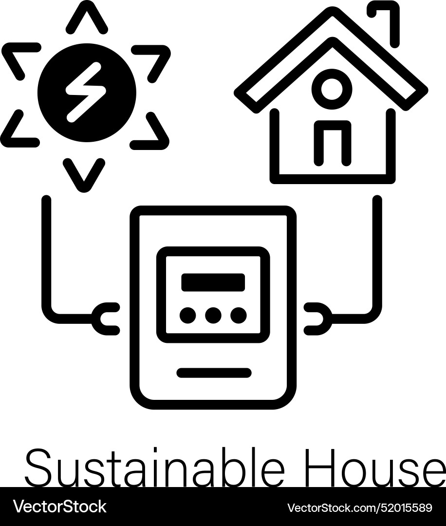 Sustainable house Royalty Free Vector Image - VectorStock