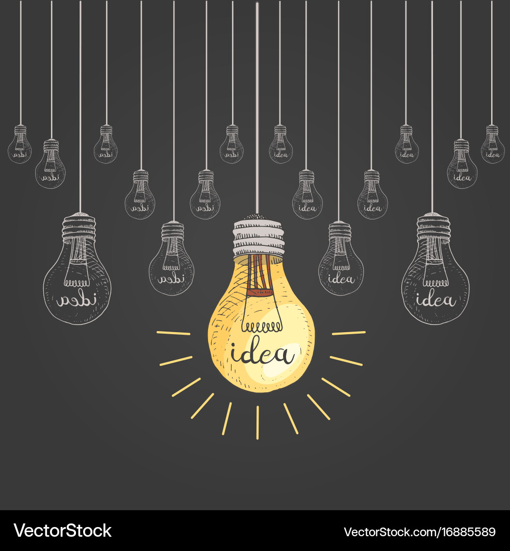 Vintage Lightbulb Ideas Royalty Free Vector Image