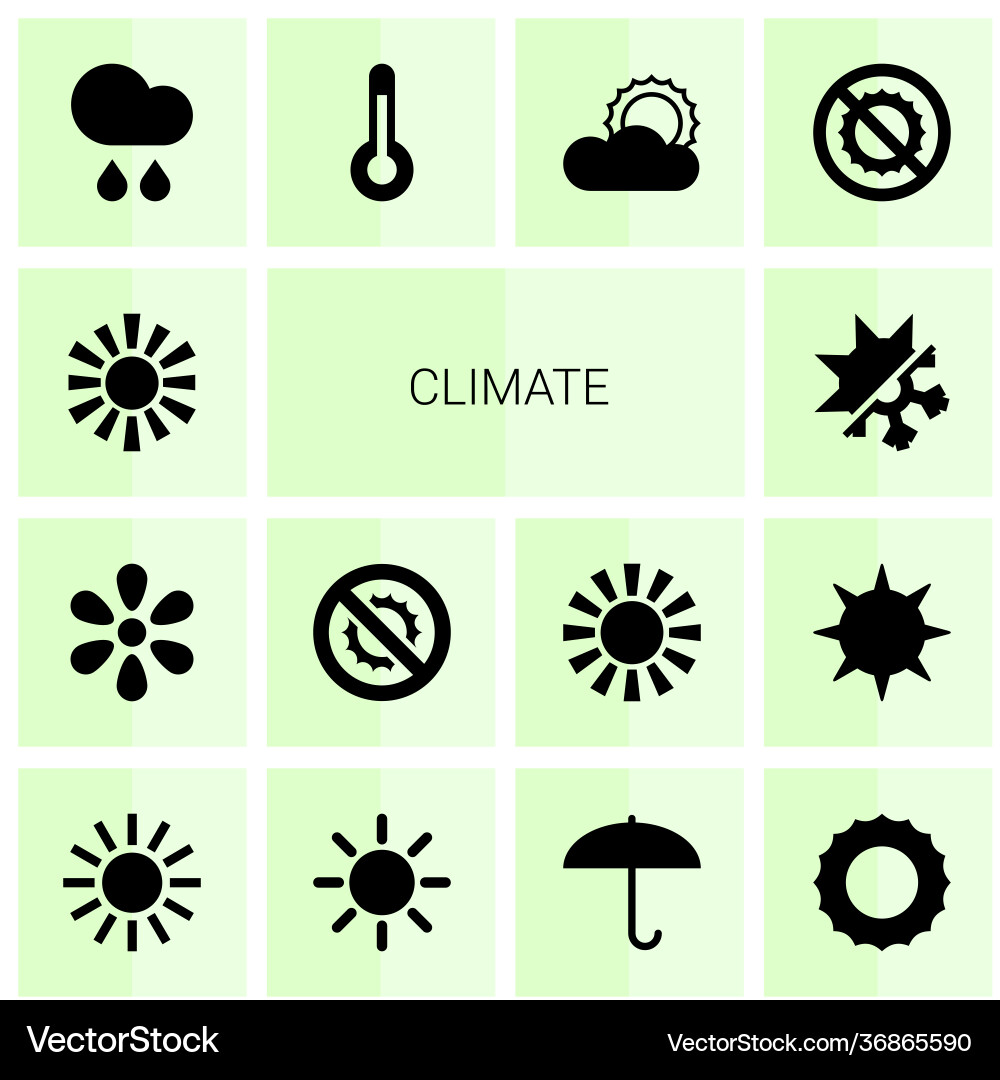 14 climate icons Royalty Free Vector Image - VectorStock