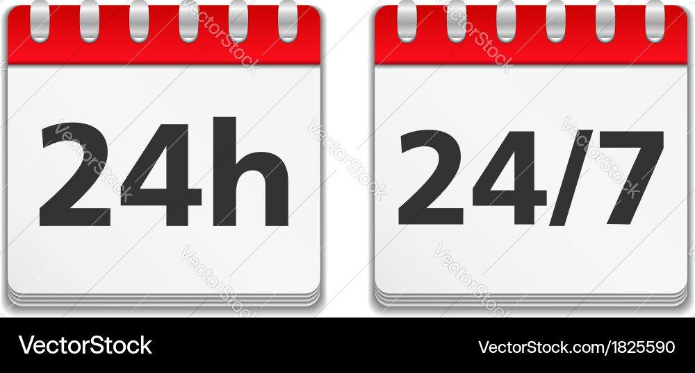 24x7 icons Royalty Free Vector Image - VectorStock