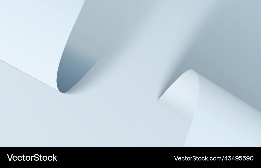 3d white color curled paper roll background Vector Image