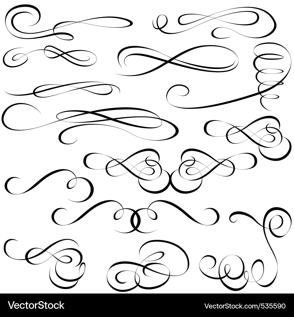 Calligraphic elements Royalty Free Vector Image
