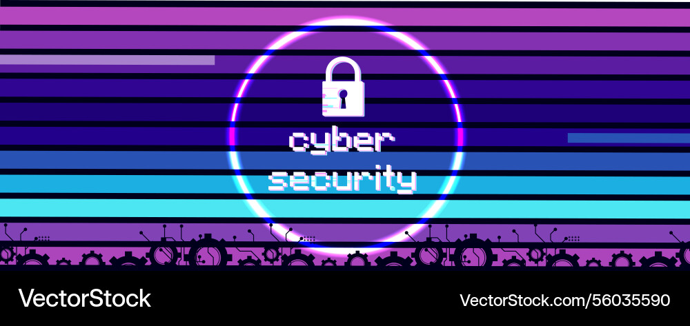 Cyber security lock icon background Royalty Free Vector