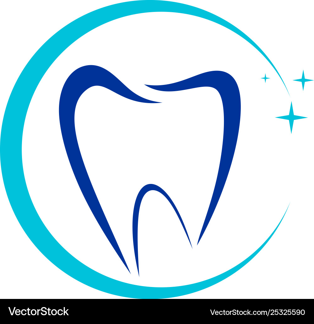 Dental Care Logo - Tooth & Smile Royalty Free Vector