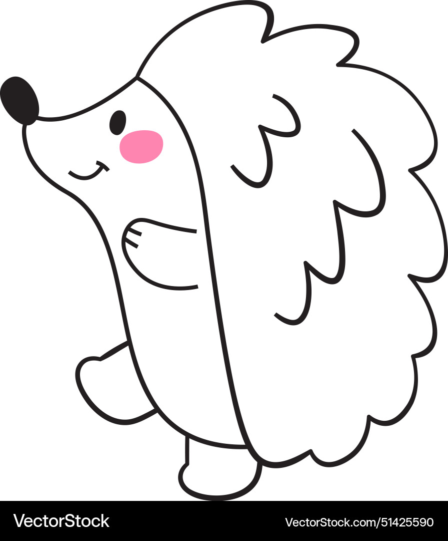 Hedgehog outline doodle Royalty Free Vector Image